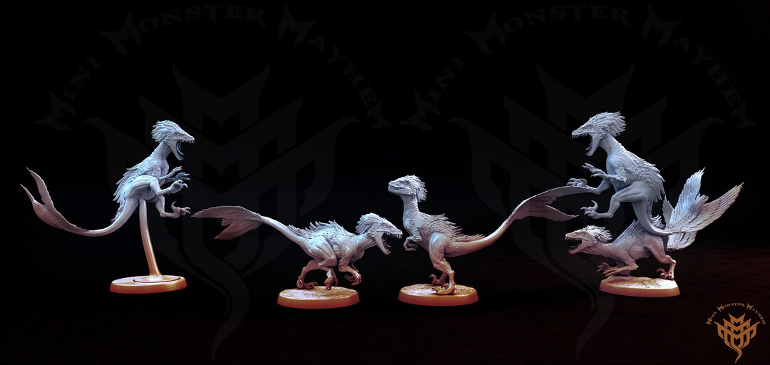 Raptors Miniature Dinosaur DND Pathfinder Tabletop RPG - Etsy Österreich