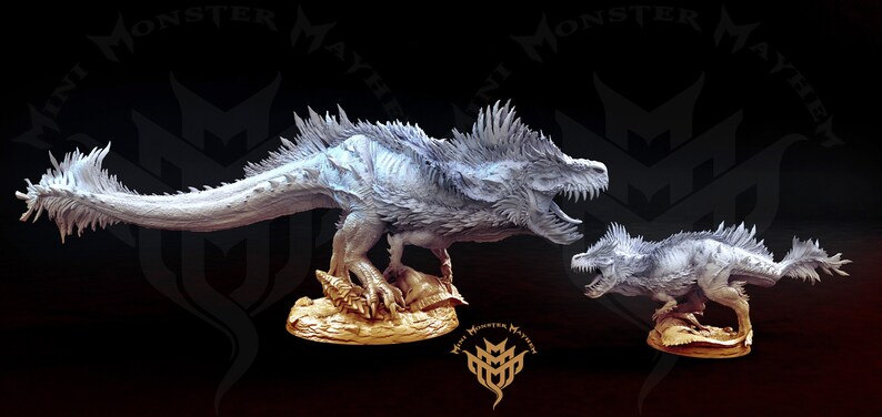 Cerberus Rex Miniature T Rex Dinosaur DND Pathfinder Tabletop - Etsy