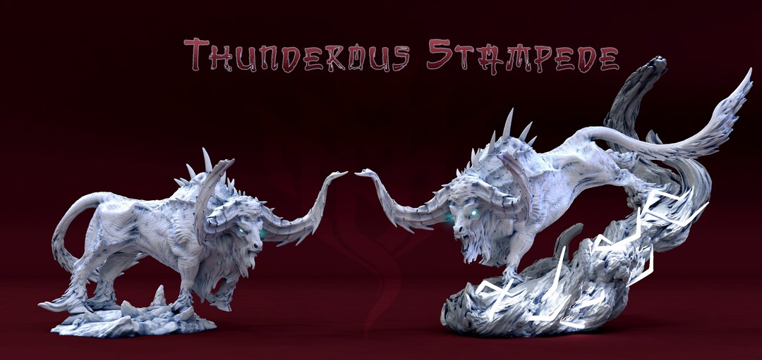 Thunderous Stampede Miniature Ox Spirit DND Pathfinder Tabletop RPG - Etsy