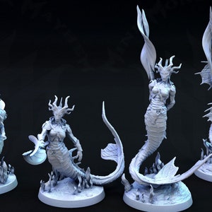 Abyssal Serpents Female Merfolk Miniature Mermaid DND Pathfinder ...