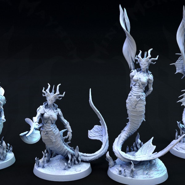 Dnd Merfolk Miniature - Etsy