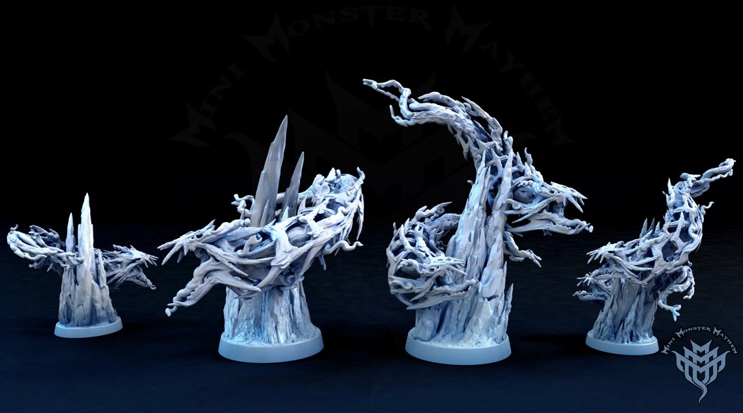 Undead Ice Serpents Miniature Ice Elemental DND Pathfinder Tabletop RPG ...