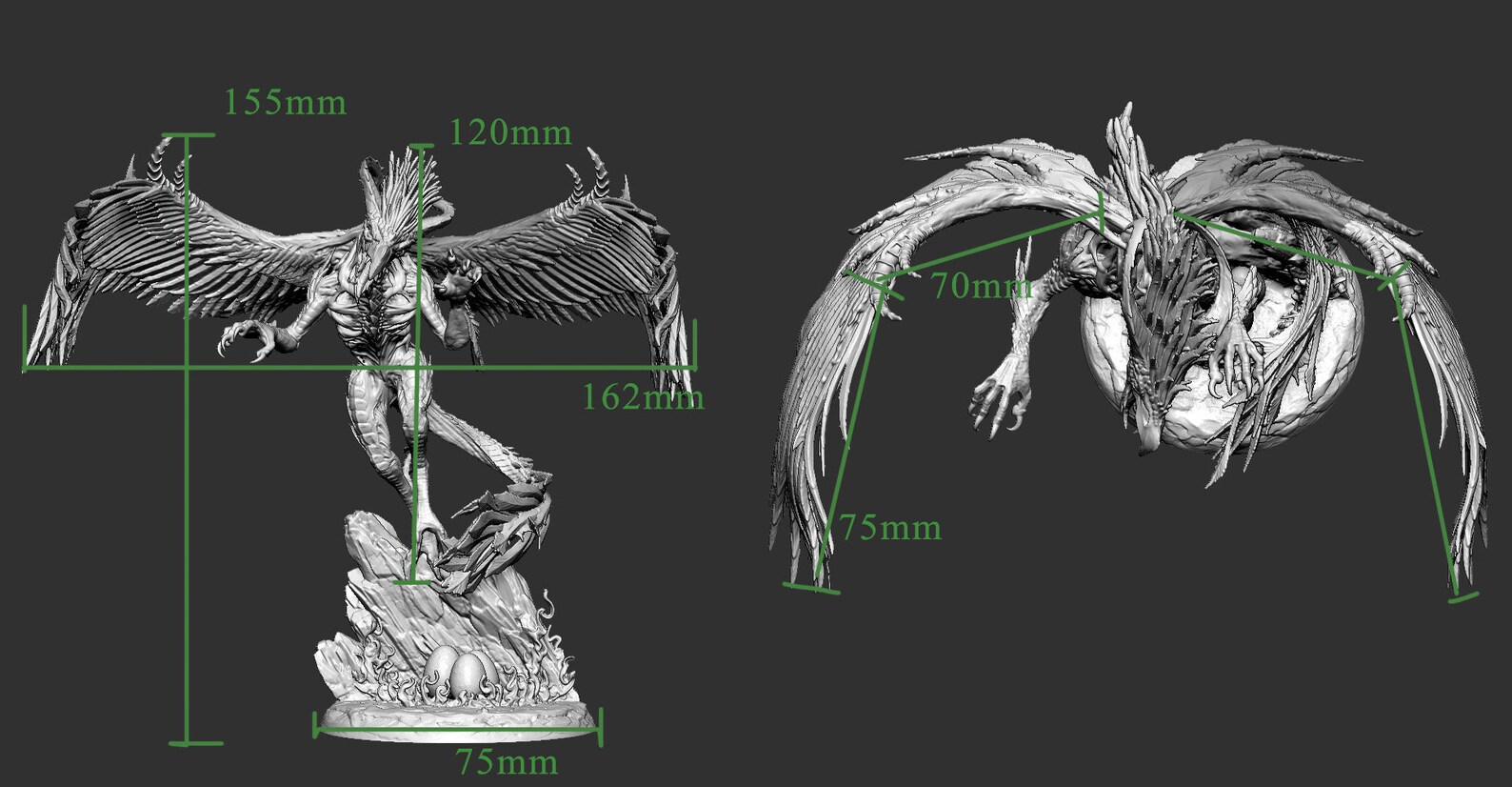 Corrupt Phoenix Undead Zombie Phoenix Fire Bird Miniature DND - Etsy UK