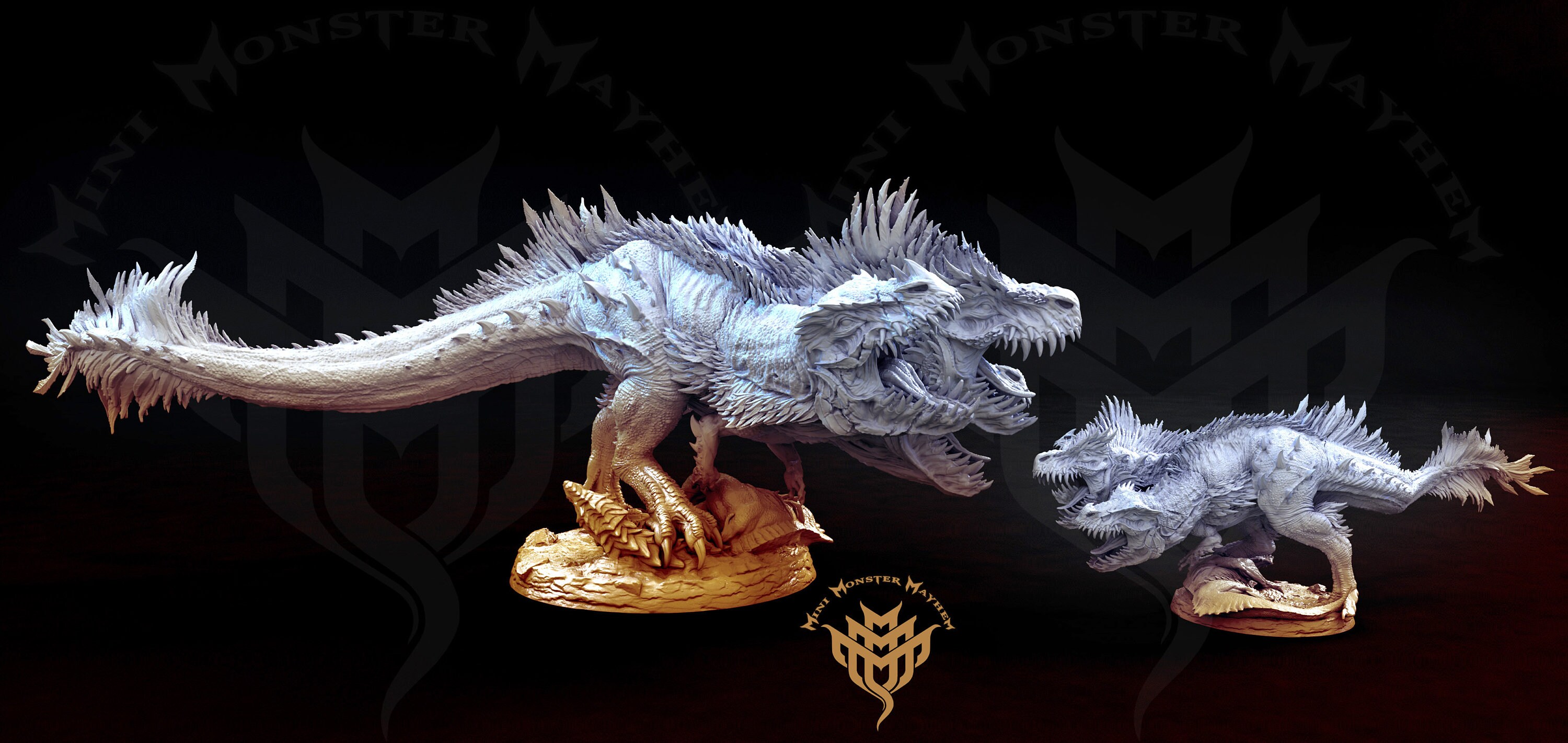 Cerberus Rex Miniature T Rex Dinosaur DND Pathfinder Tabletop | Etsy