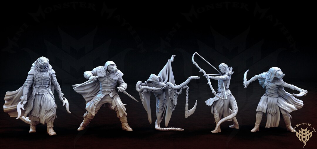 Yuan Ti Serpentine Characters Snake Folk Miniatures DND Pathfinder ...