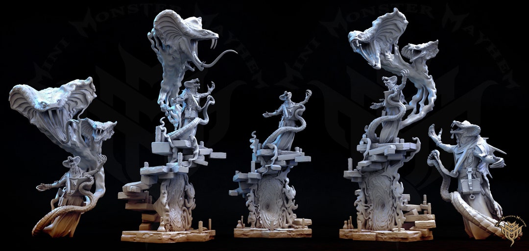Occult Cobra Miniature Yuan Ti Sorcerer DND Pathfinder - Etsy