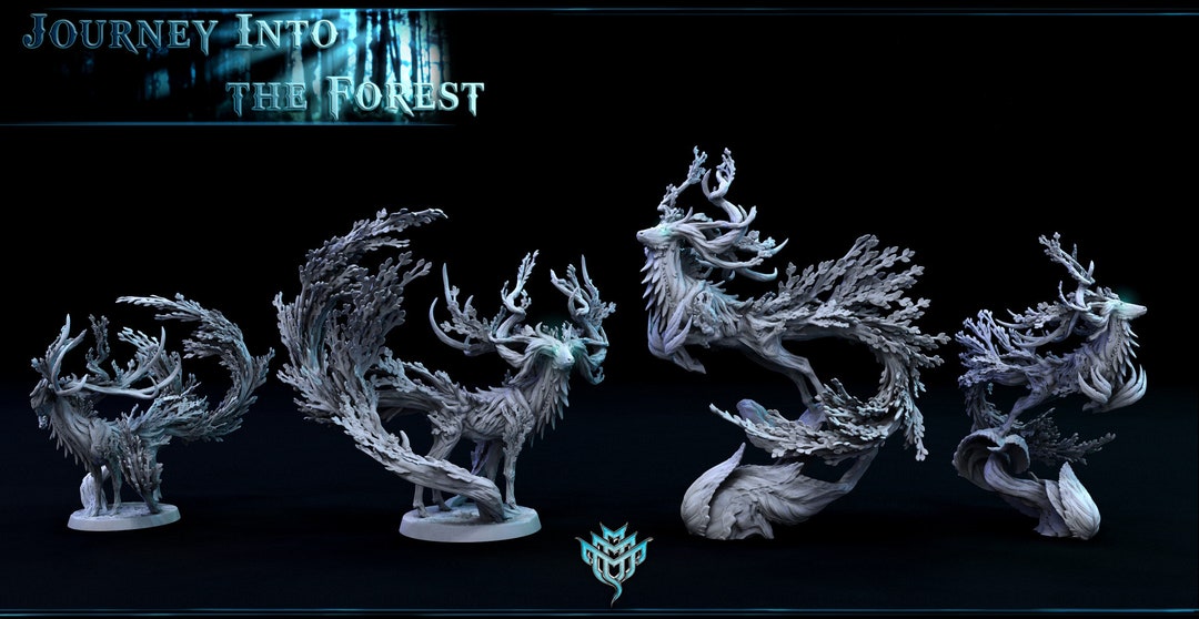Thicket Stag Miniature DND Pathfinder Tabletop RPG - Etsy