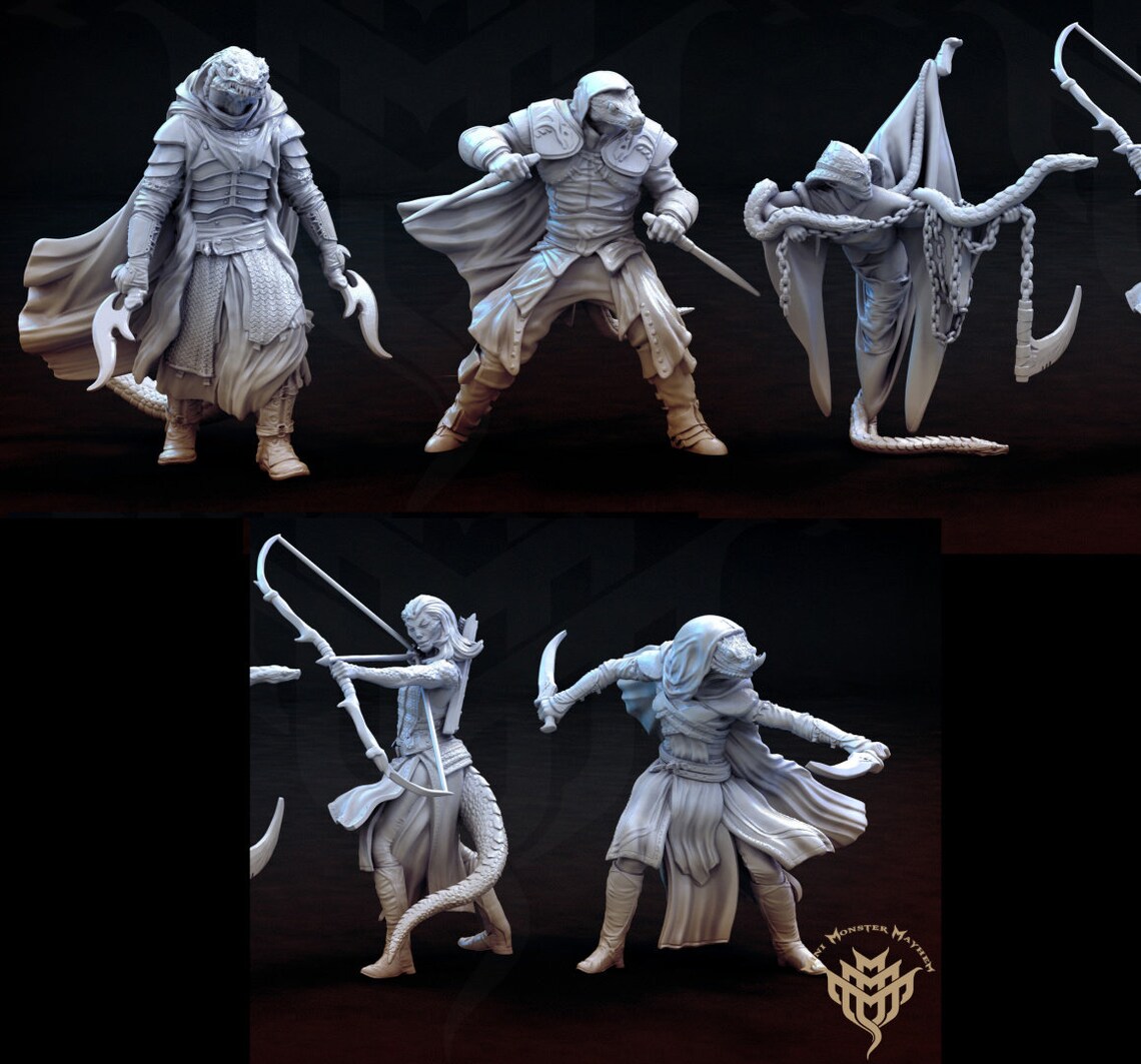 Yuan Ti Serpentine Characters Snake Folk Miniatures DND - Etsy