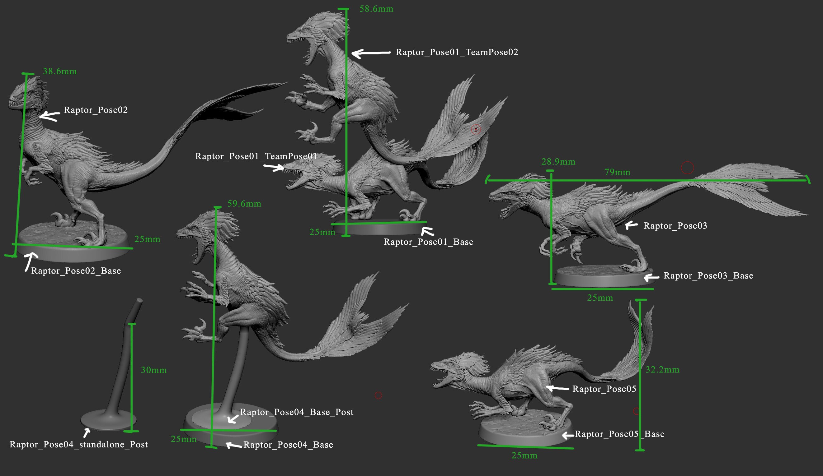 Raptors Miniature Dinosaur DND Pathfinder Tabletop RPG - Etsy
