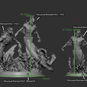 Abyssal Serpents Male Merfolk Miniature Merrow DND Pathfinder Tabletop ...