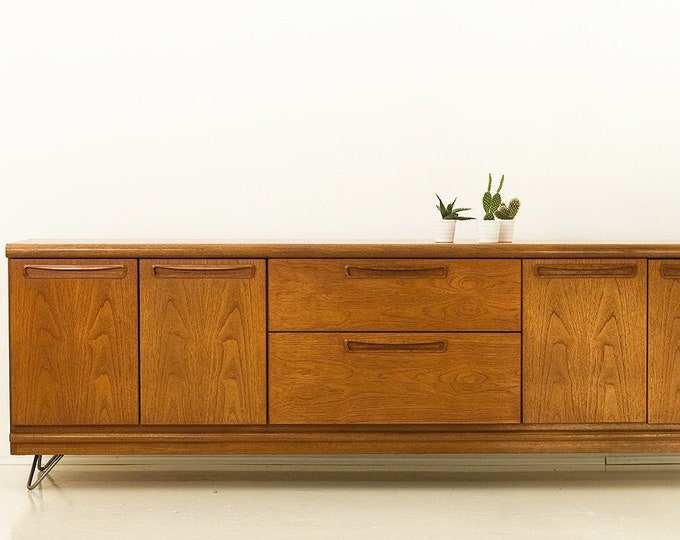 Vintage Meredew Teak Mid Century Retro Sideboard Tv Multimedia Cabinet ...
