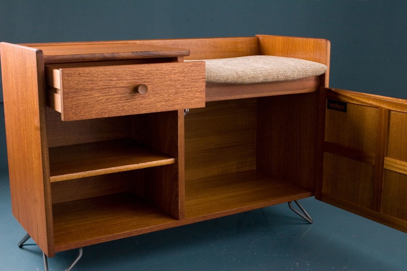 Vintage Mid Century Telephone Table Hallway Seat by Nathan | Etsy