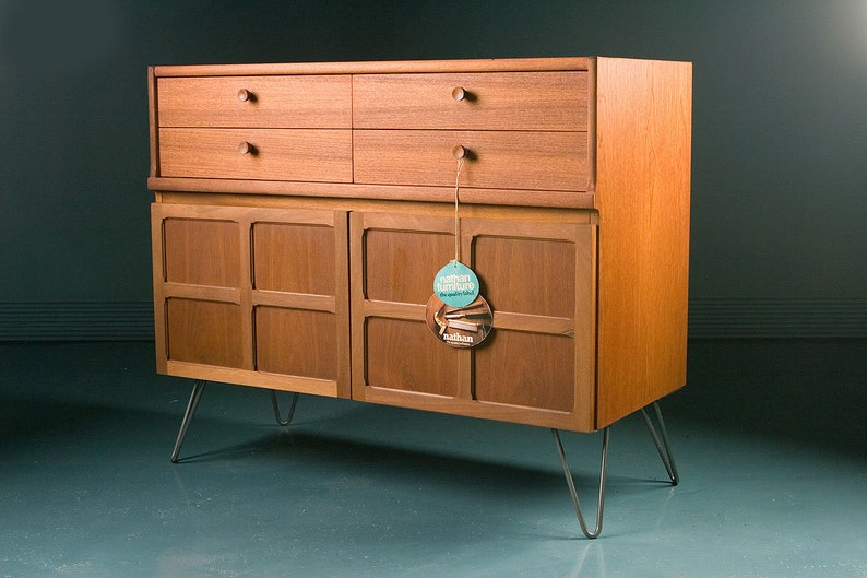 Nathan Mid Century Retro Teak Small Sideboard Drinks Cocktail - Etsy UK