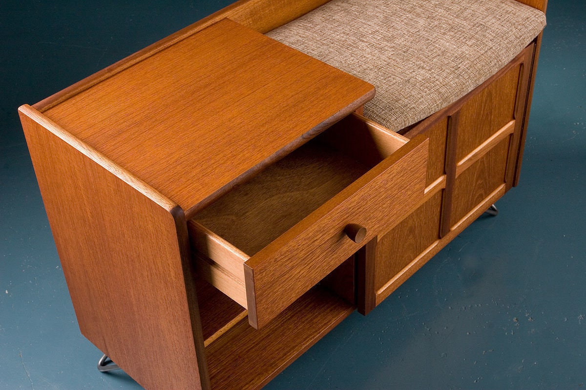 Vintage Mid Century Telephone Table Hallway Seat by Nathan | Etsy