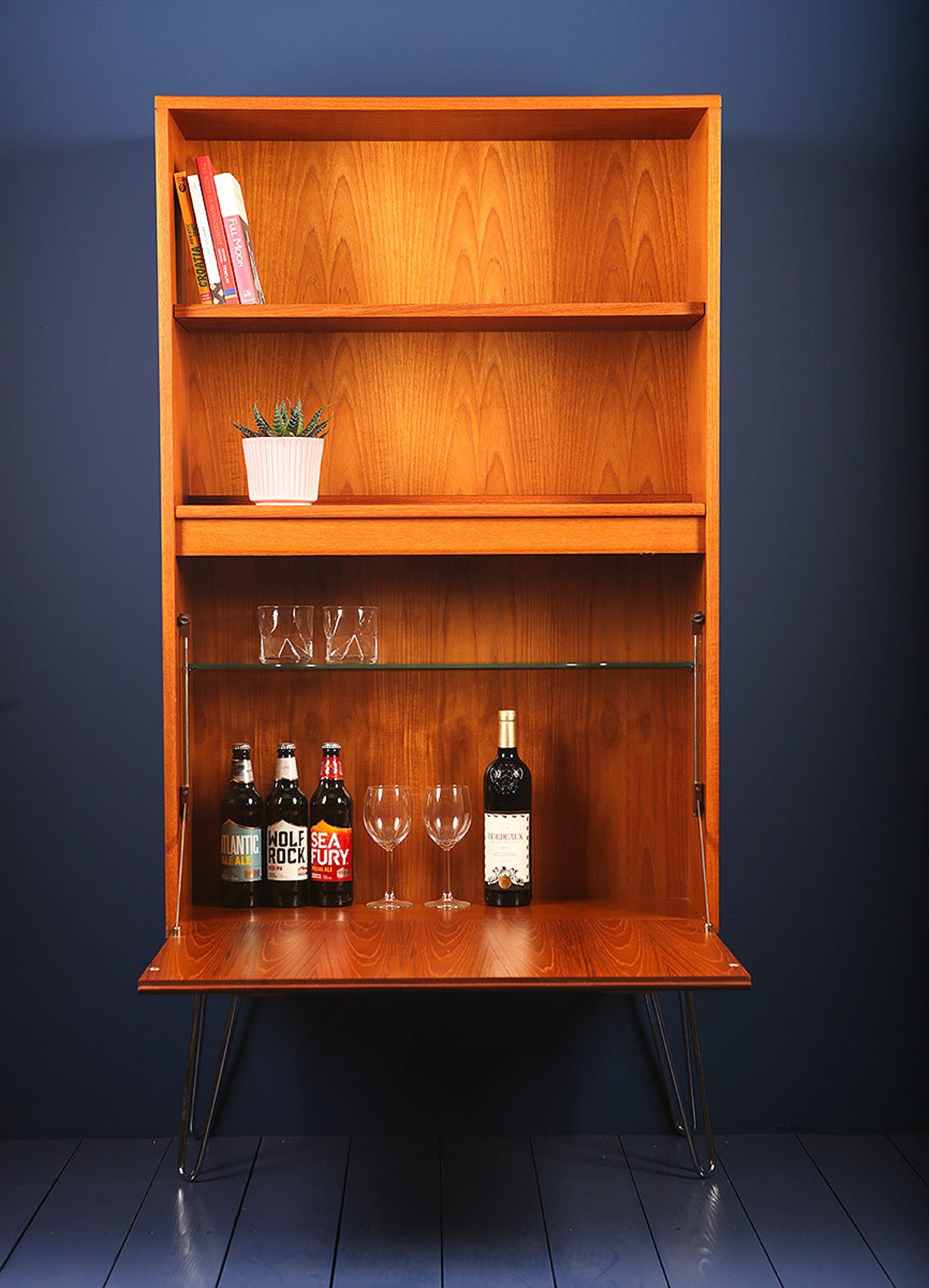 G Plan Fresco Tall Drinks Display Cabinet on Hairpin Legs | Etsy UK