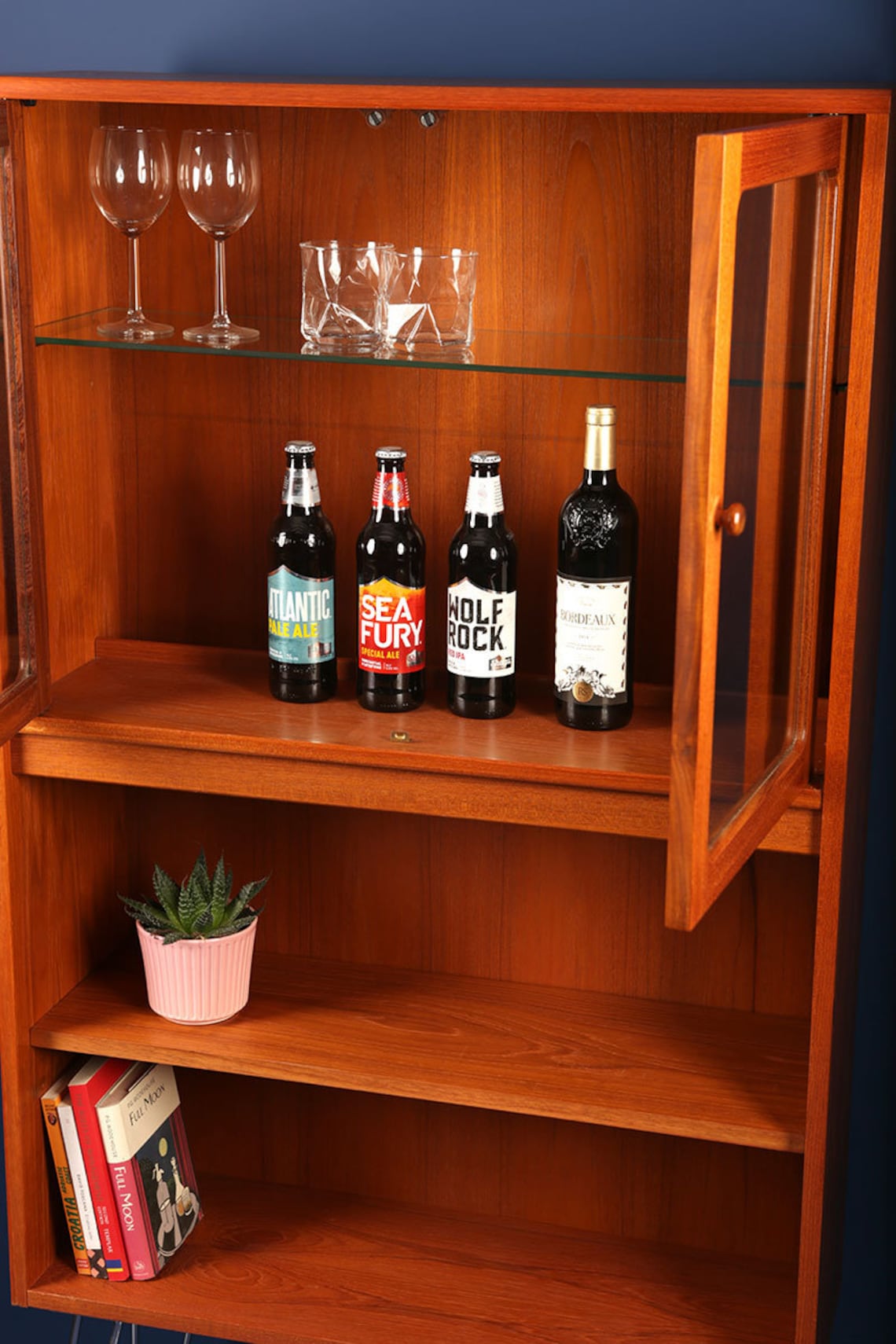 G Plan Fresco Tall Drinks Glass Display Cabinet on Hairpin | Etsy