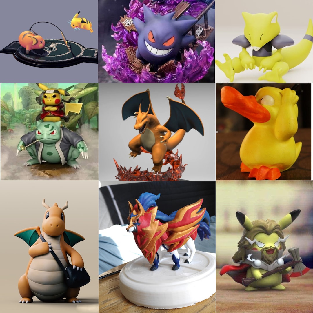 200 Pokemons File , Pokemon Figure Pack , Pokemon 3d Stl Files Pack ...