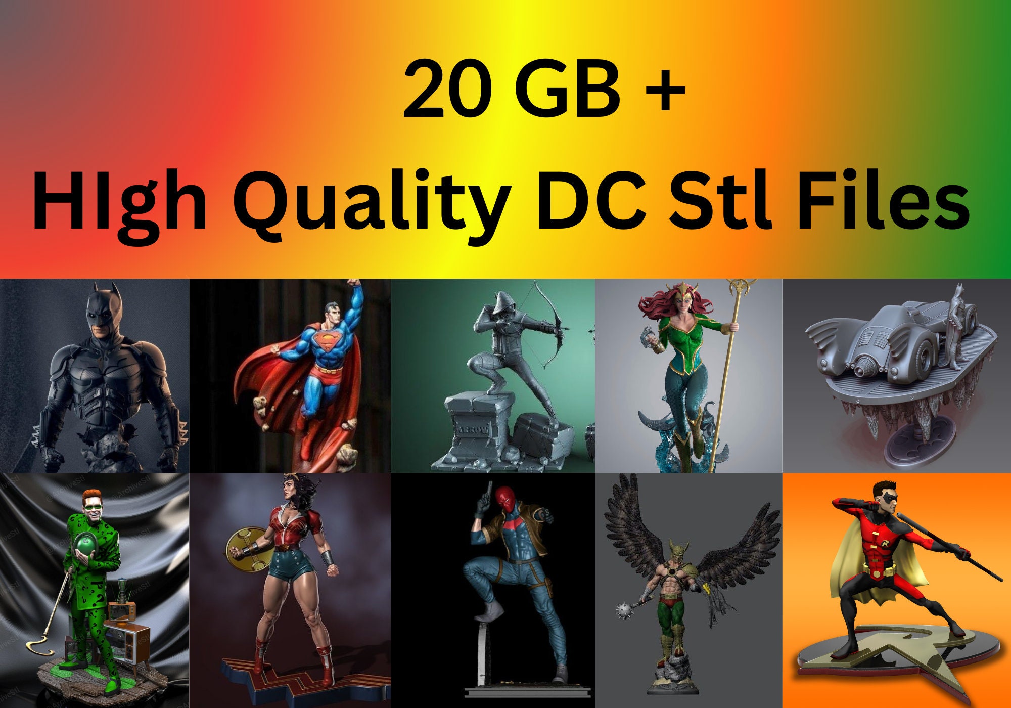 Stl Pack , Dc Stl Pack , Dc Stl Files for 3d Printing , Dc Stl File , Stl Bundle Dc , Dc Stl ...