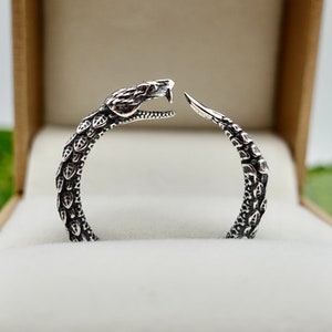 Sterling Silver Ouroboros Ring: Adjustable Snake Serpent Ring - Etsy