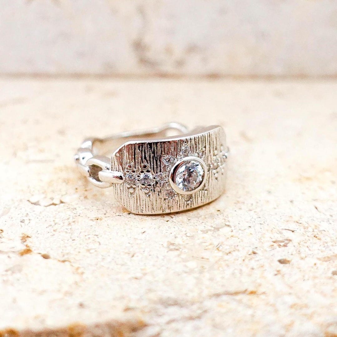 Sterling Silver North Star Pinky Ring, CZ Celestial Jewelry - Etsy