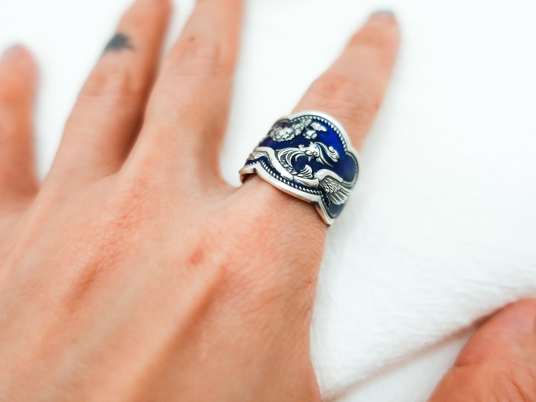 Sterling Silver Phoenix Ring: Adjustable Enamel Firebird Jewelry - Etsy