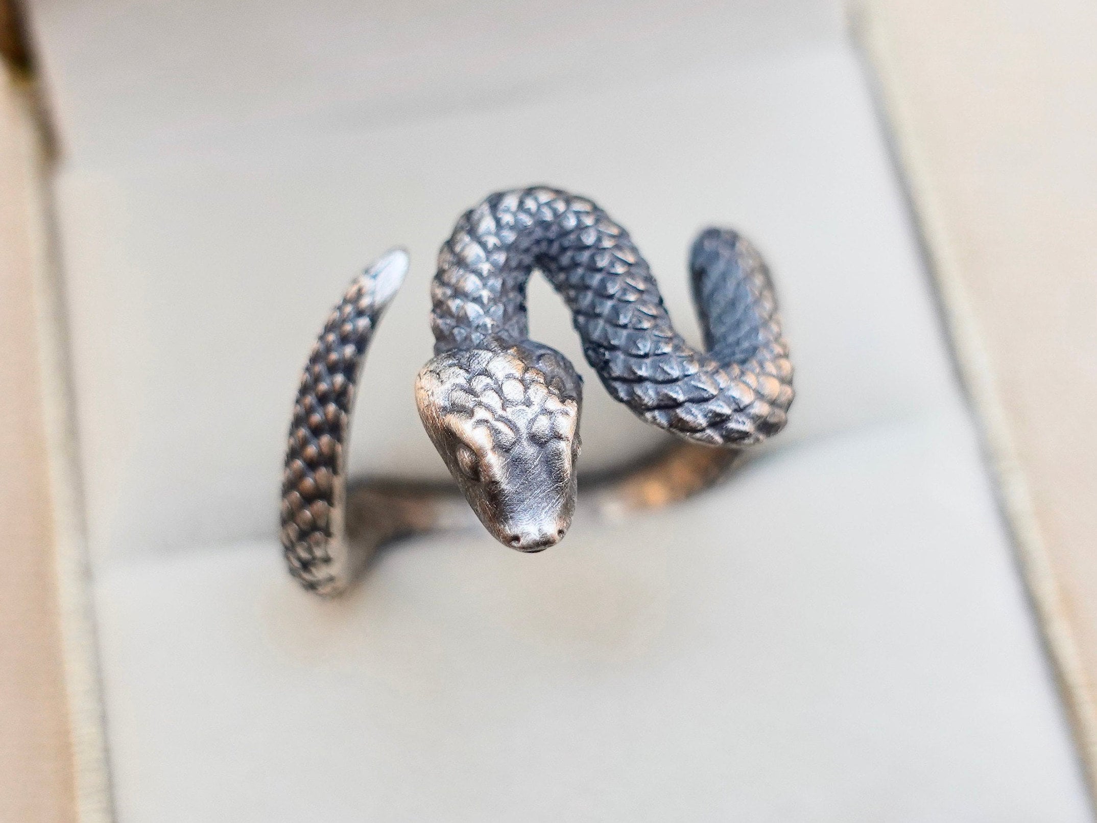 Sterling Silver Snake Ring for Men Women Snake Thumb Ring | Etsy