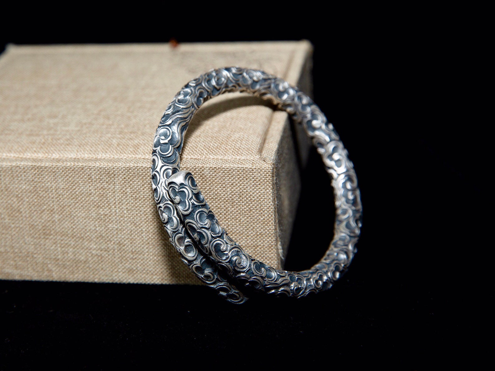 Men's Silver Bracelet, Solid Silver Bangle, Fine Silver Viking Bracelet ...