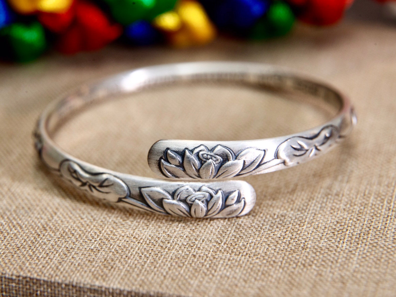 Sterling Silver Cuff Bracelet for Women, Protection Bracelet, Mantra ...