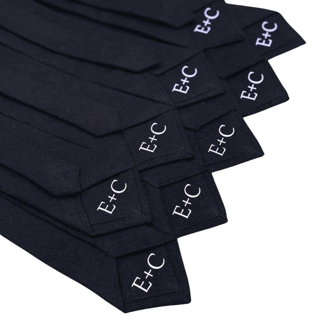 Black Tie With Initials Mens Necktie Wedding Colors Match Custom Tie ...