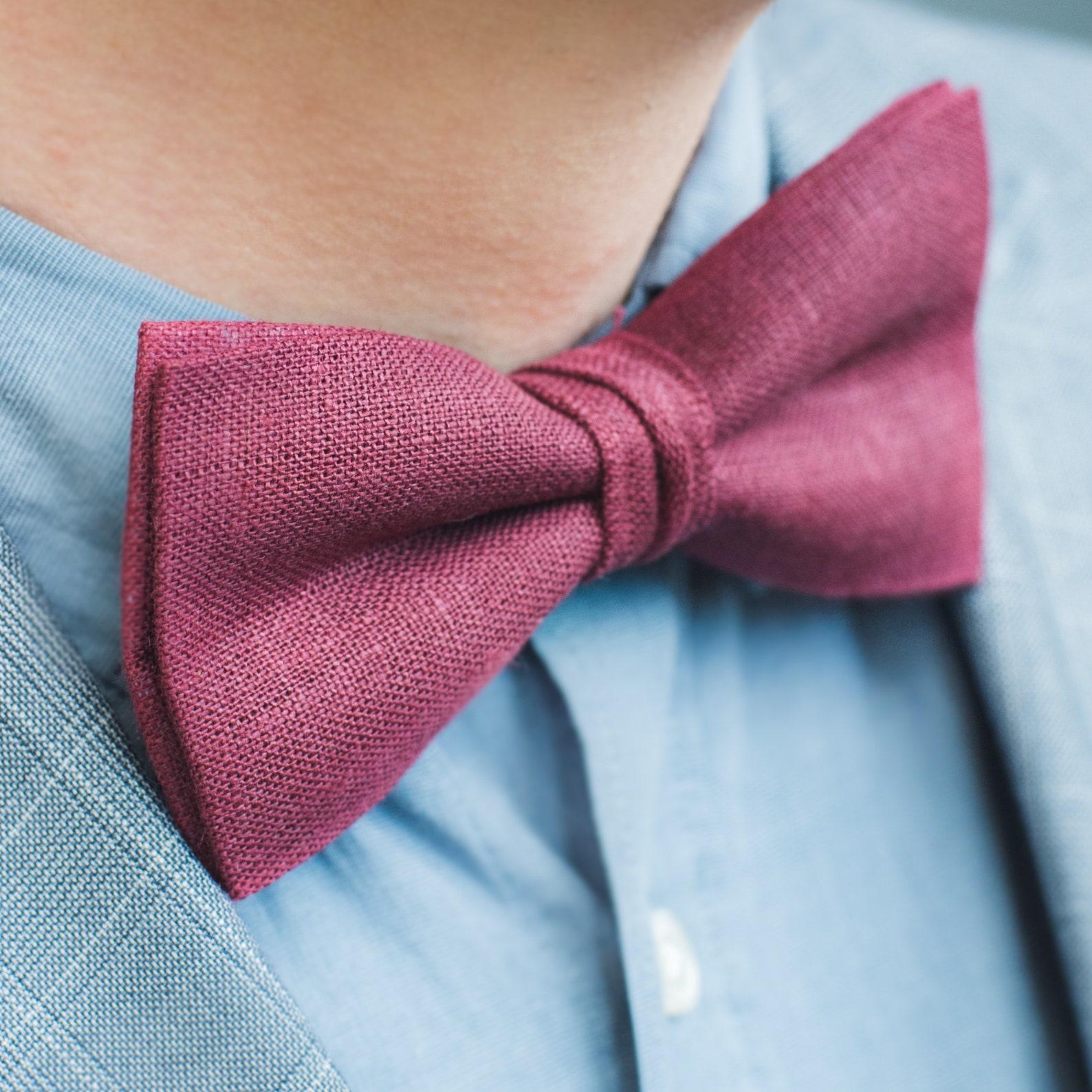 Burgundy Wine Bow Tie Necktie Suspenders Pocket Square - Etsy