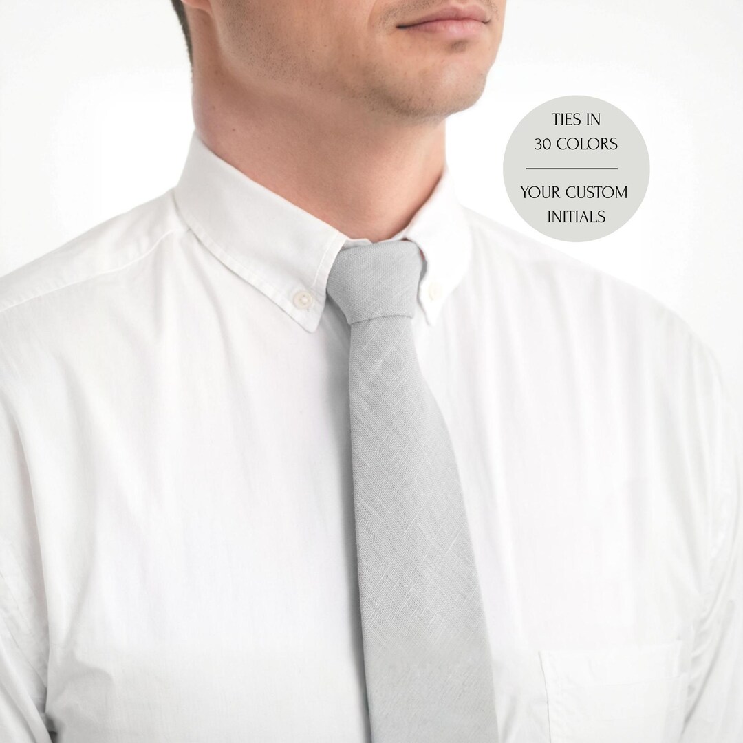 Light Gray Tie - Skinny Pastel Grey Neckties Suspenders Pocket Square ...