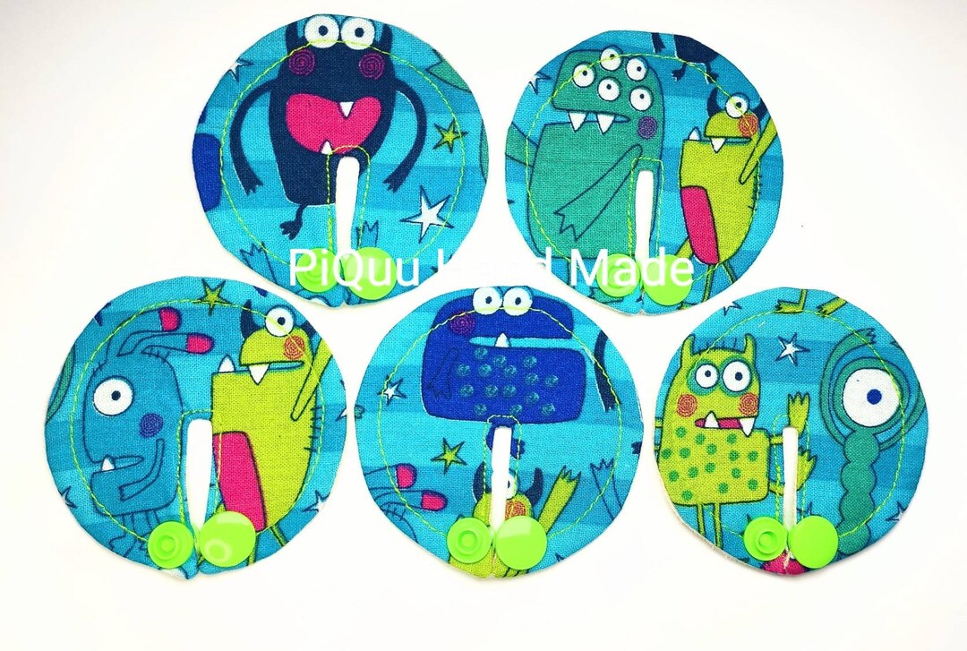 Halloween Monsters, Aliens SET of 3, 5, 8,10 Feeding Tube Pads, PEG ...