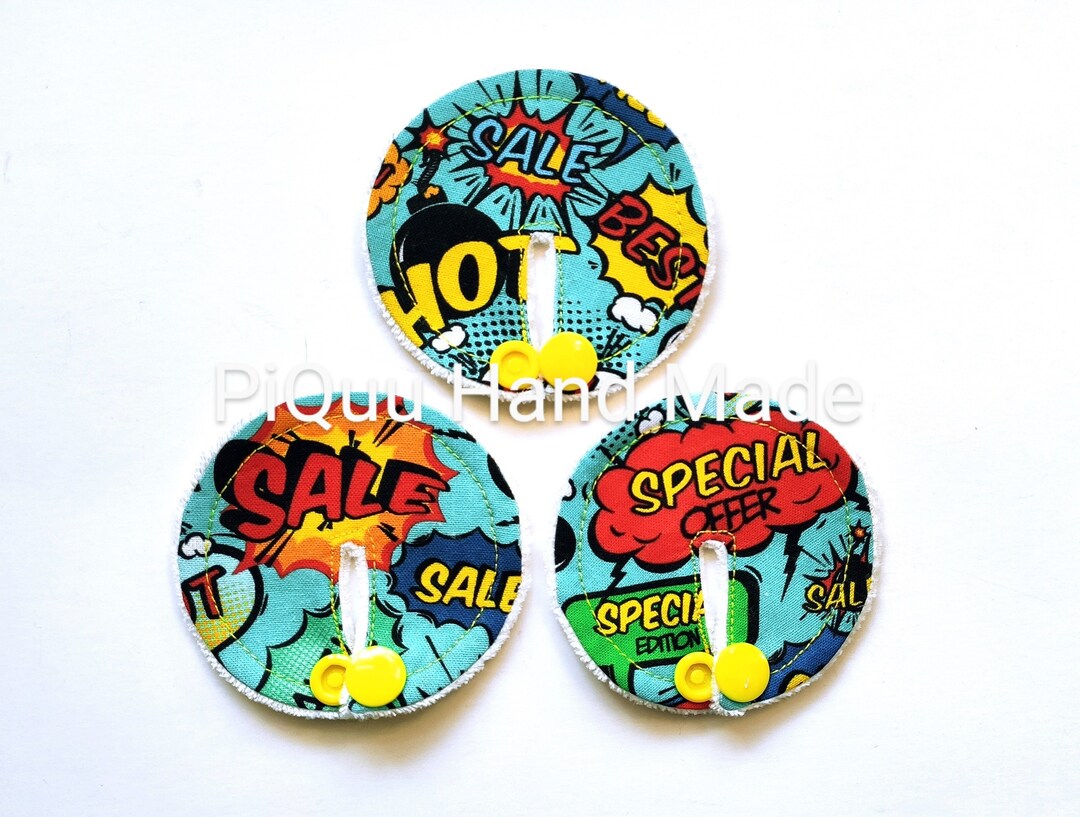 Cartoon Comic SET of 3, 5, 8,10 Feeding Tube Pads, PEG Covers, Gtube ...