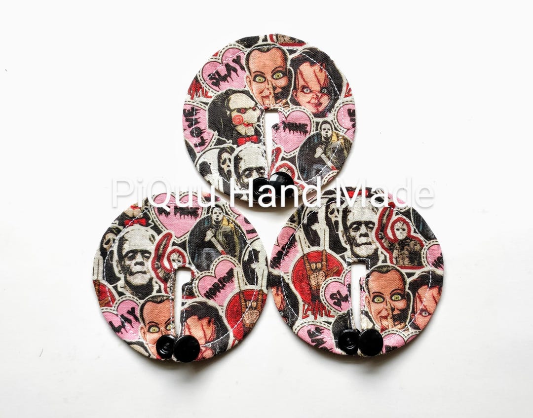 Halloween Horror Movie SET of 3-10 Feeding Tube Pads PEG Covers Gtube ...
