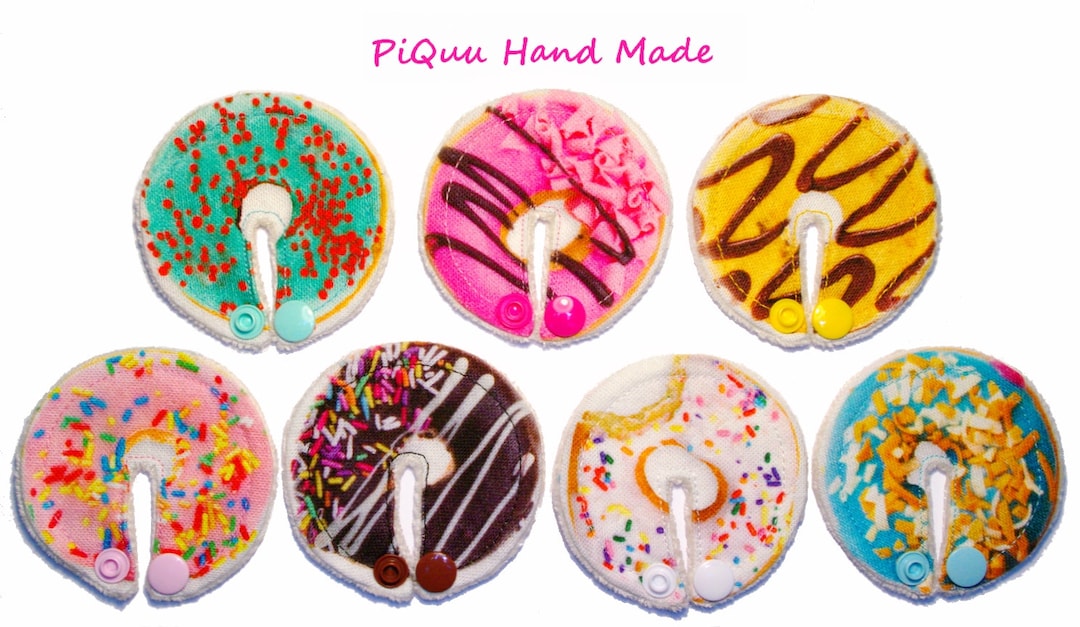 Donuts SET of 3, 6 or 10 Feeding Tube Pads PEG Covers Gtube Buttons G ...
