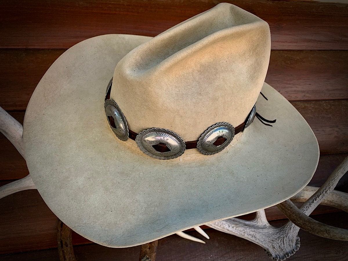 Southwest Boho Western Silver Concho Leather Hat Band Hippie | Etsy