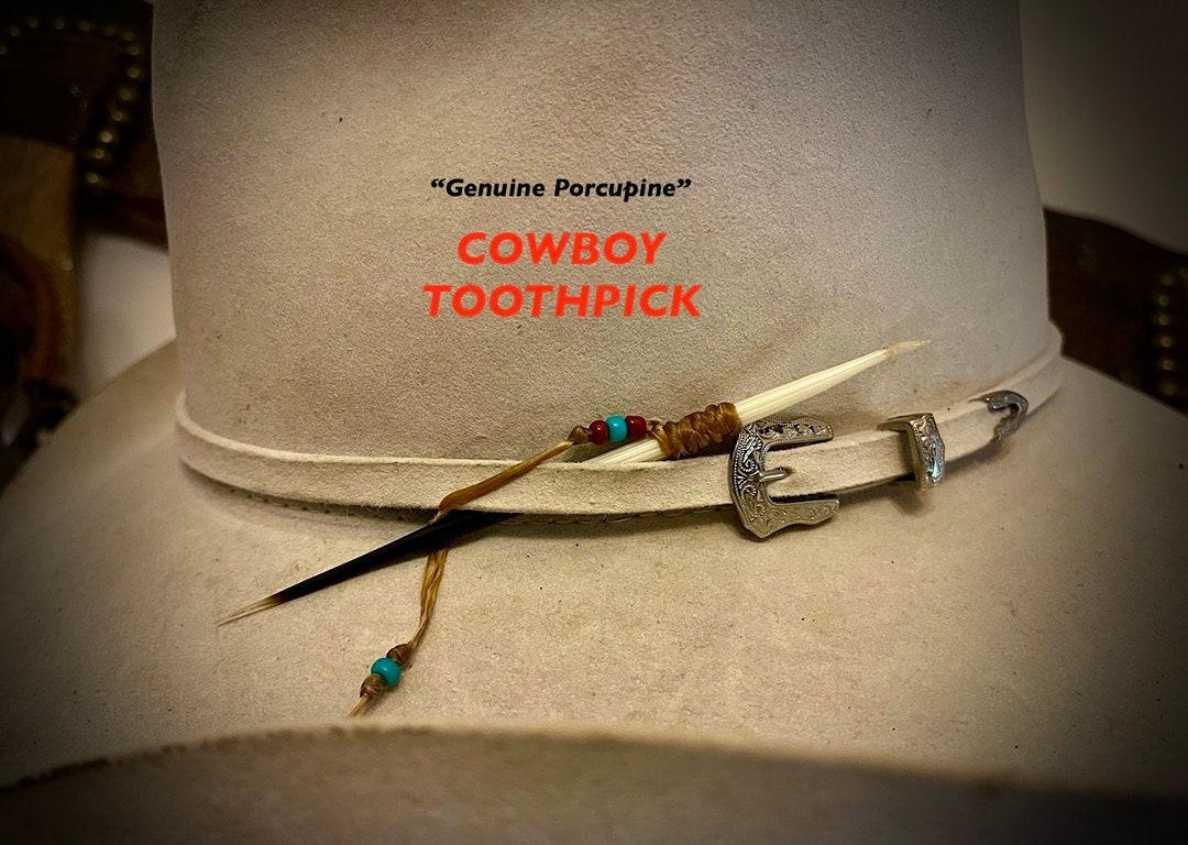 COWBOY Toothpick, Genuine Porcupine, Mountain Man Tooth Pick, Western ...