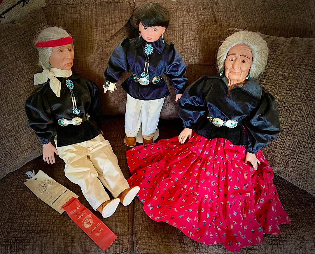 Vintage Authentic NAVAJO DOLLS Handmade by Navajo Artist Cheryl Yazza ...