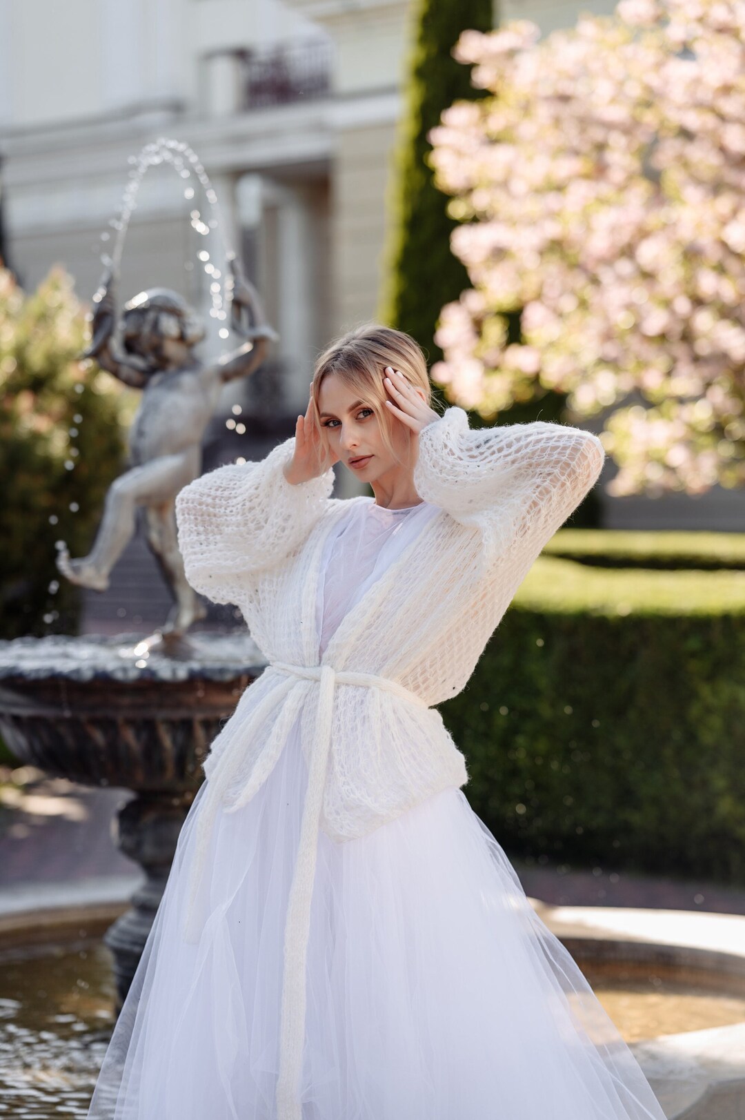 Mohair Cardigan White, Fluffy Cardigan Women, White Fuzzy Cardigan ...