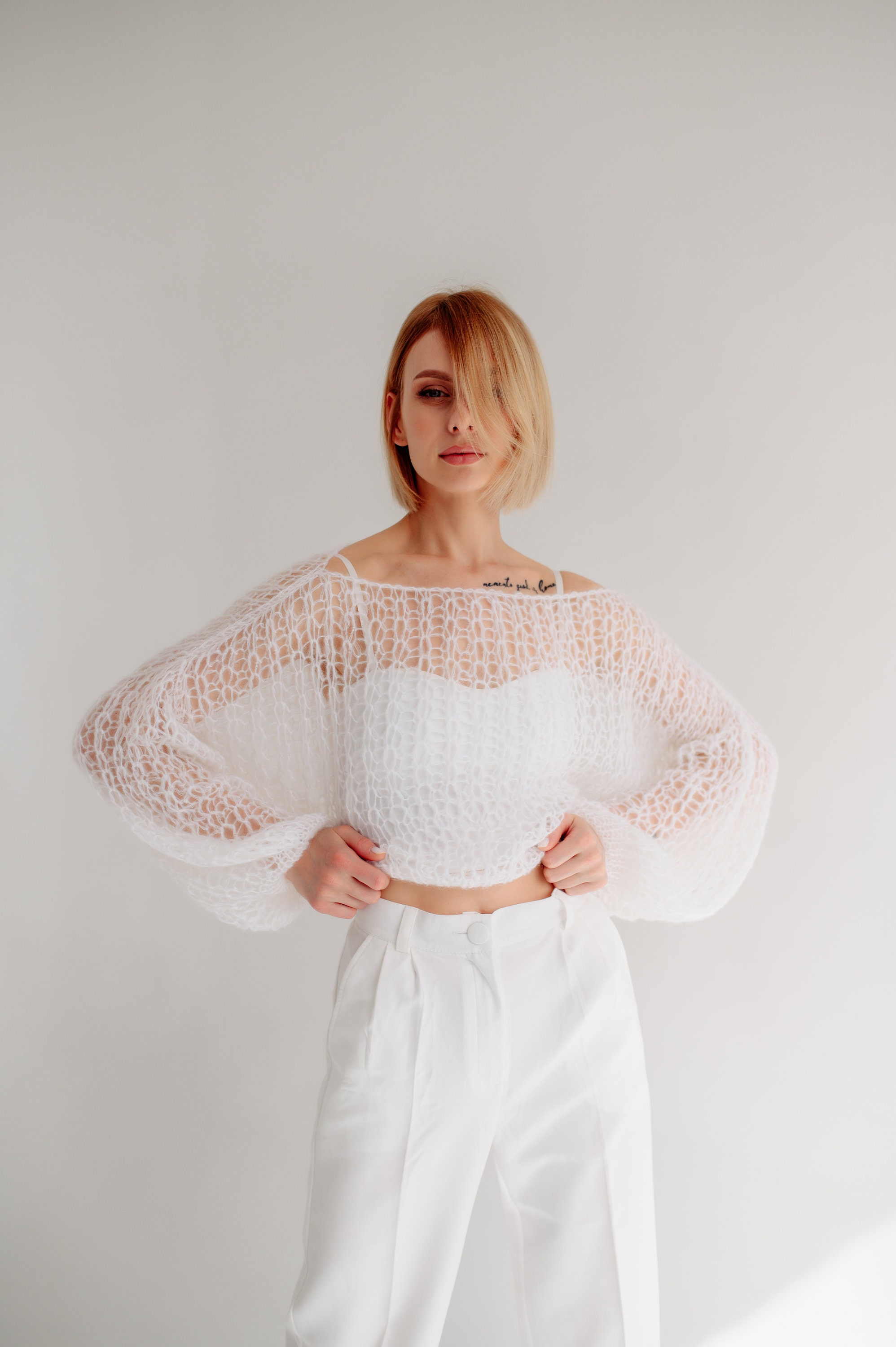 Hand-knitted Mohair Sweater, Mohair Pullover, Knitted Mohair Jumper ...