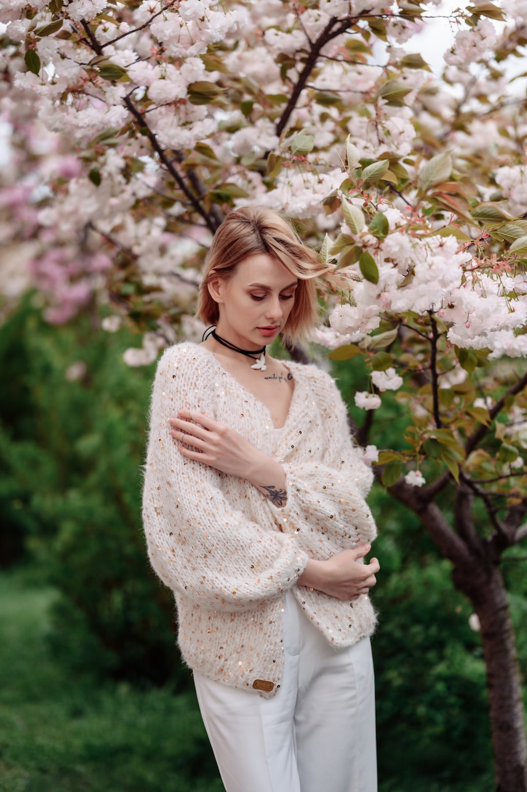 Sparkling Sequin Knitted Sweater, Sequin Mohair Cardigan, Cardigan With ...