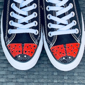 Women's Ladybug Bling Converse Shoes. Custom Converse. Ladybug ...