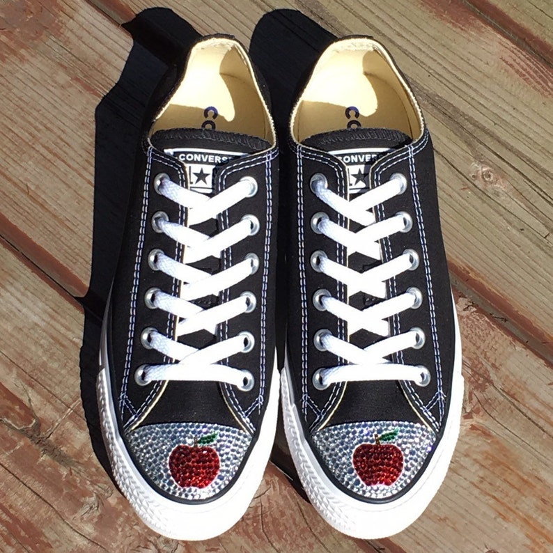 Women's Apple Bling Shoes. Custom Converse. Apple - Etsy