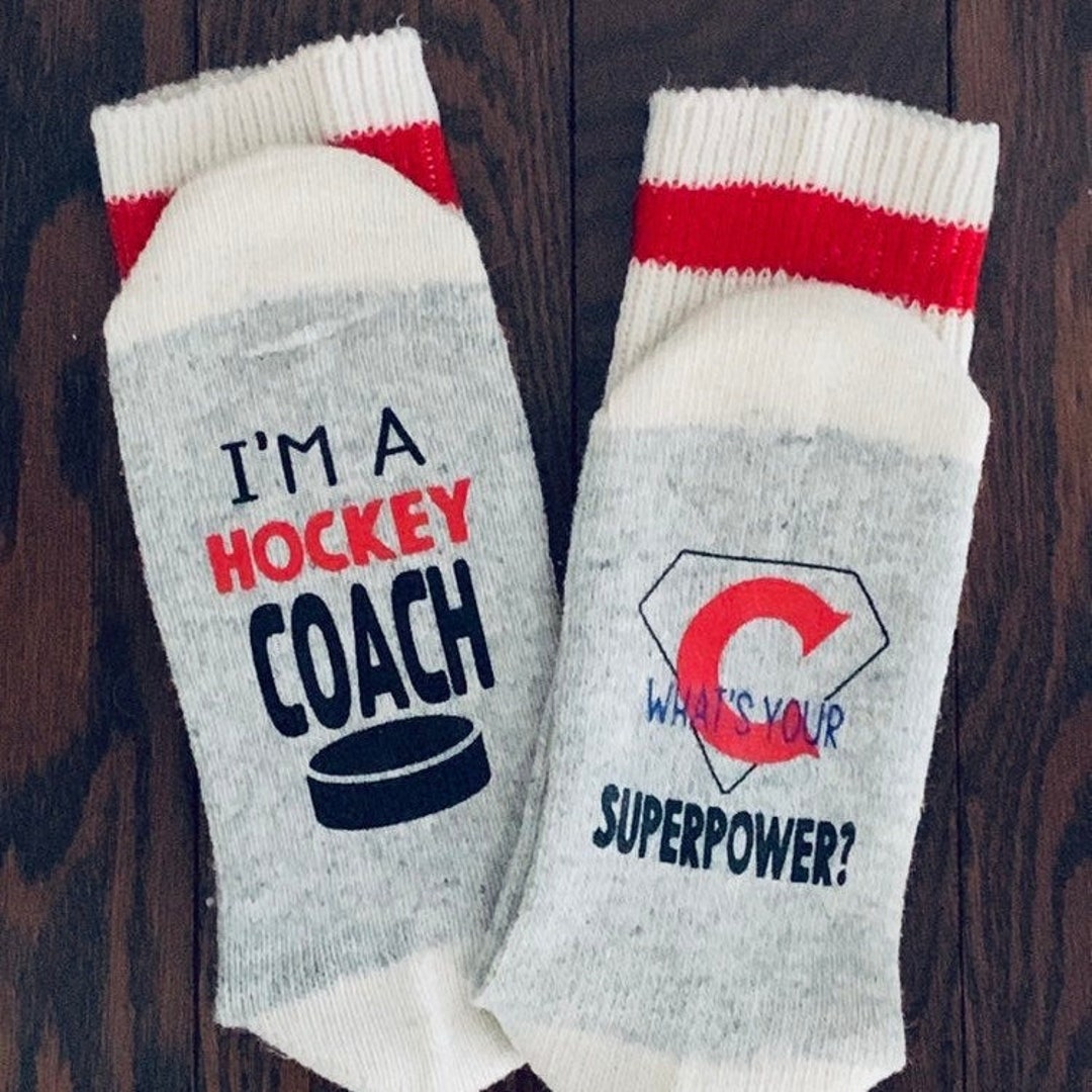 Mens Hockey Coach Socks. I'm A Hockey Coach Whats Your Superpower ...