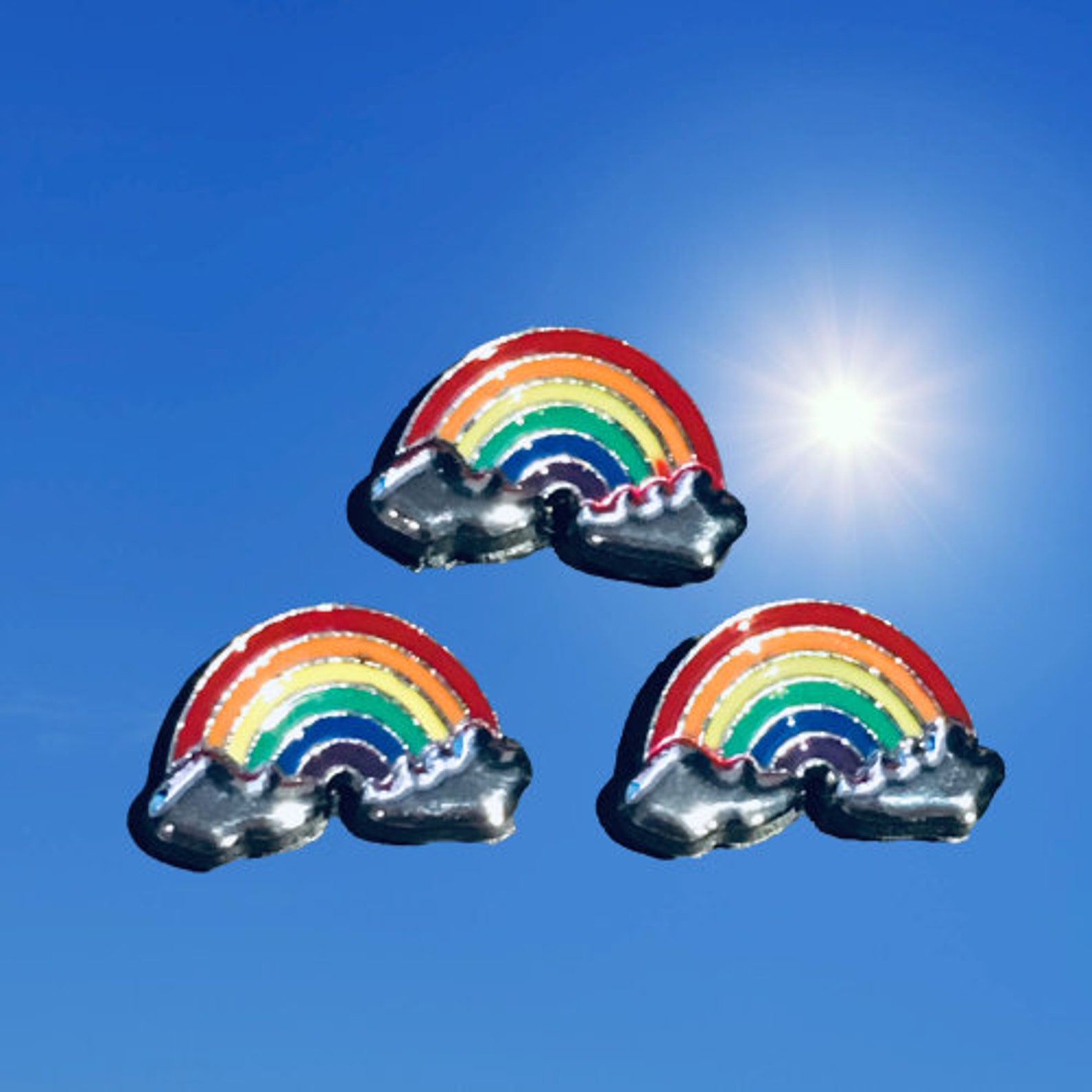 Rainbow Croc Charm. Rainbow Charm. Small Rainbow & Clouds Charm ...
