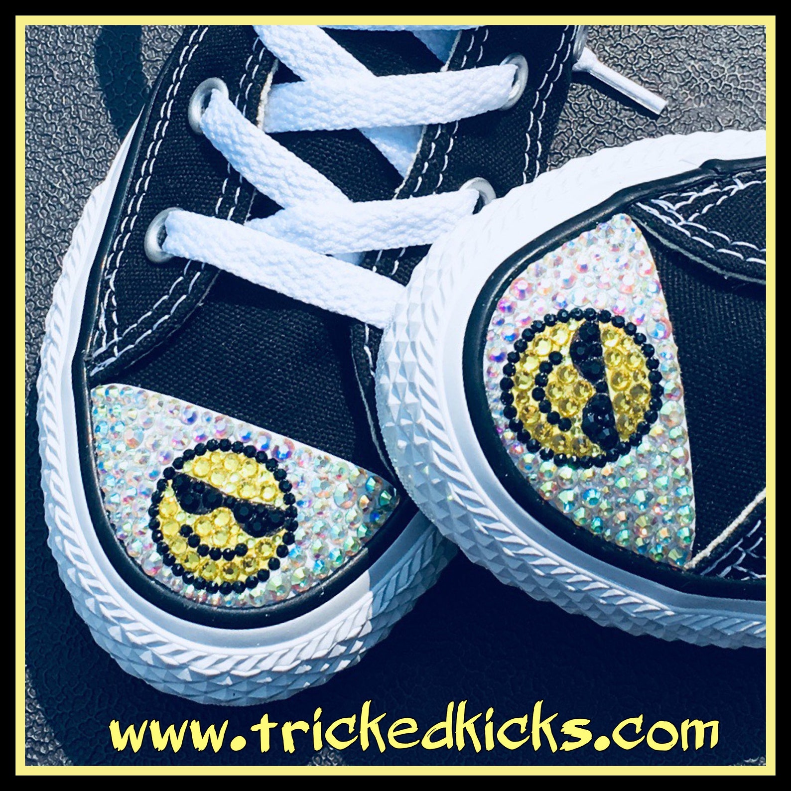 Women's Emoji Blinged Converse Shoes. Custom Emoji Shoes | Etsy