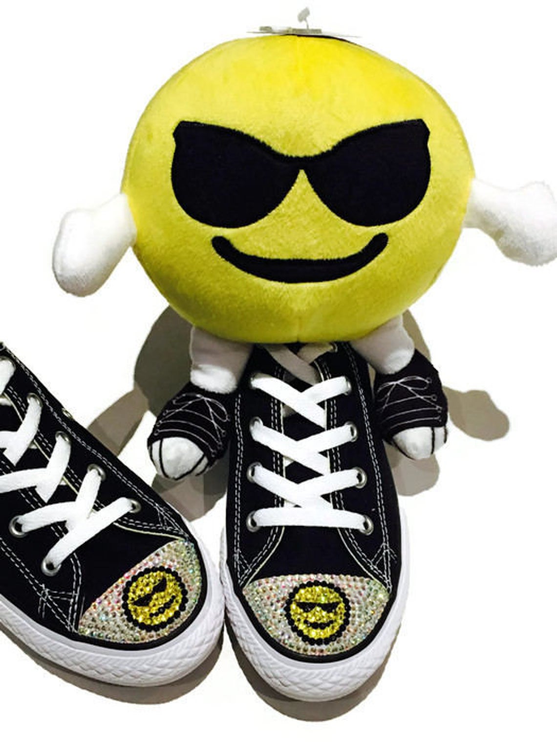 Women's Emoji Blinged Converse Shoes. Custom Emoji Shoes | Etsy