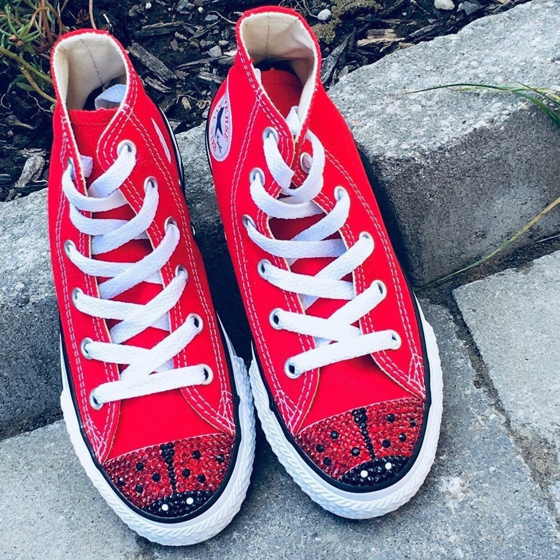 Women's Ladybug Bling Converse Shoes. Custom Converse | Etsy