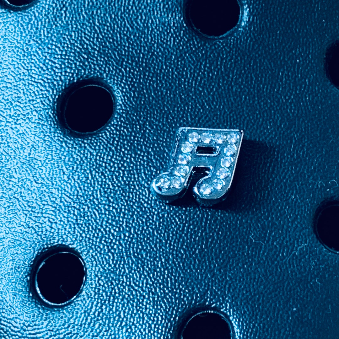 Music Note Rhinestone Croc Charm. Slide Charm W/ Jibbitz Backing. Croc ...