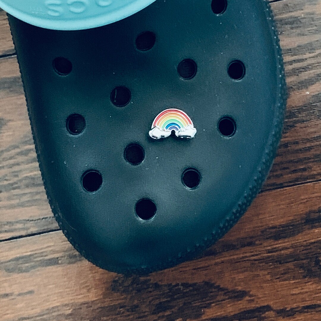 Rainbow Croc Charm. Rainbow Charm. Small Rainbow & Clouds Charm ...